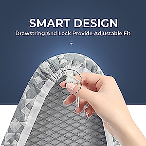 STO STO Ironing Board 45" x 14" with Iron Holder, Adjustable Height 29" to 36", Full Size Foldable Iron Board with Silver Coated Cotton Removable Cover, Sturdy Steel Frame and Legs, Grayish Blue Plaid