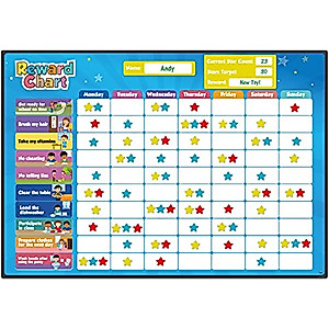 Reward Chart for Kids – 80+ Chores, Magnetic Chore Chart for Multiple Kids – Up to 3 Toddlers for Home Learning – Daily Star Chart for Classroom, Potty Training, Childrens Routine or Behavior Training