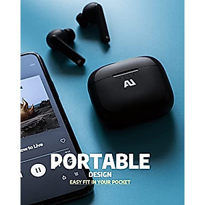 ausounds Wireless Earbuds, Bluetooth, Touch Control, Dual Mics, Workout Sweat Resistant(Black)