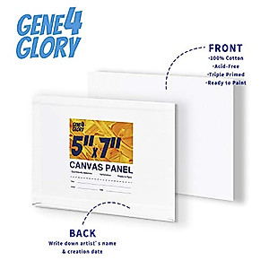 GENE4GLORY Canvas Panel 40 Pack - 8x10 Inch Artist Canvas Board for Painting