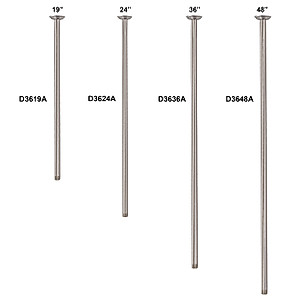 Westbrass A3636A-62 1/2" IPS x 36" Round Ceiling Mount Shower Arm with Flange, Matte Black