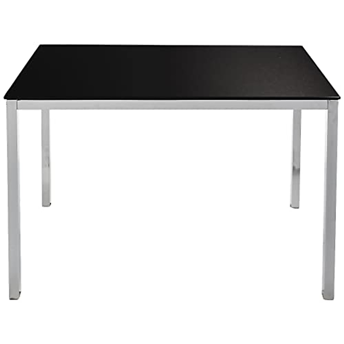 InRoom Designs Kings Brand Furniture - Rectangle Modern Dining Table with Glass top, Chrome Base,