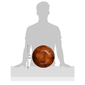 Winco WWB-12 Wooden Woven Salad Bowl, 12-Inch, Brown