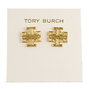 Tory Burch Women's Britten Logo Stud Earrings (Gold)