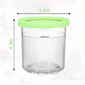 Creami Deluxe Pints, for Ninja Cremini Extra Pints,16 OZ Pint Frozen Dessert Containers Safe And Leak Proof for NC301 NC300 NC299AM Series Ice Cream Maker
