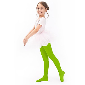 PUPIU Toddler Tights Ballet Tights for Girls Pantyhose School Uniform Dance Tights Light Green M