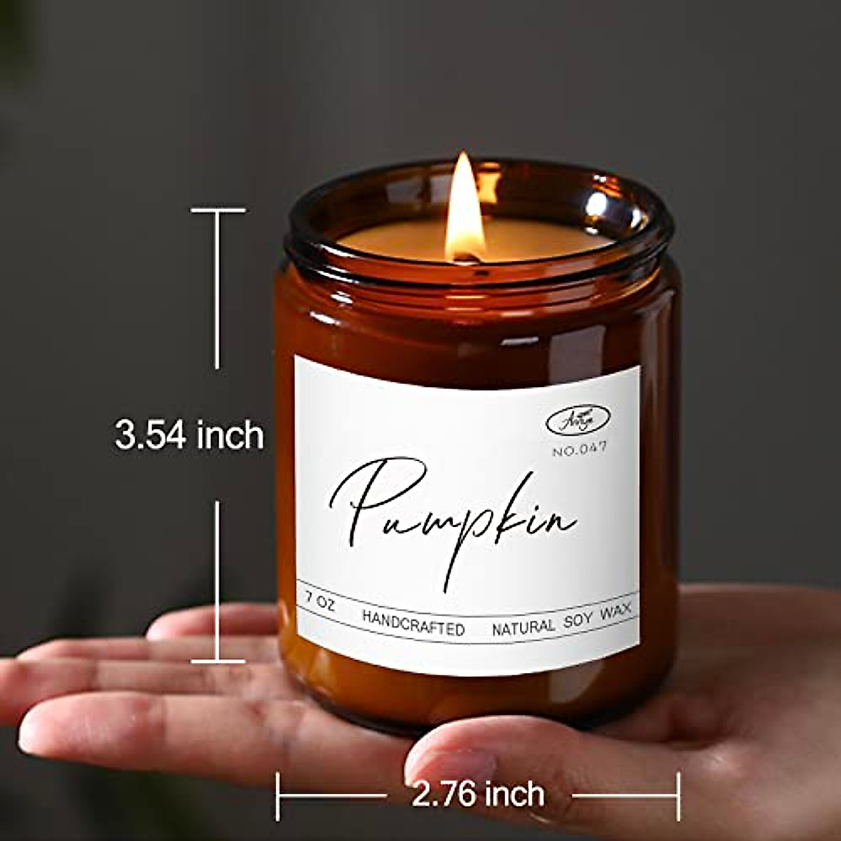 Pumpkin Spice Scented Candles, Organic Soy Candle for Home Scented, Hand-Poured Aromatherapy Candles, Gifts for Women|Men|Families|Friend|Colleague, as Birthday|Holiday|Relaxation Gifts (7oz)