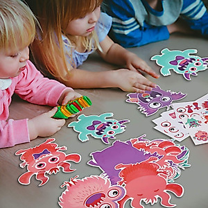 Zonon 24 Pack Valentines Day Cards Craft Kits for Kids, DIY Craft Ornament Valentine Class Game Activities Make Your Own Valentine Cards for Preschool Kindergarten Game