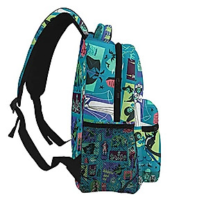 Haunted Mansion Backpack Large Capacity School Book Bag Laptop Backpacks Lightweight Travel Bookbag Kids Daypack