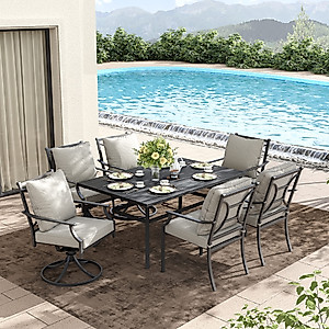 Grand patio Outdoor Patio Dining Set 2 Swivel Dining Chairs Outdoor Furniture Set with Olefin Cushions, Grey