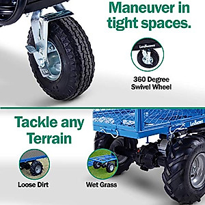 Landworks Utility Cart Hand Truck Power Wagon Super Duty Electric 500W Battery Driven Max 500Lbs Load and 1000Lbs Towing