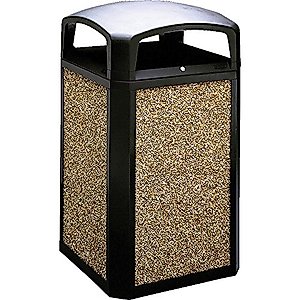 Rubbermaid Commercial Products Landmark Classic Dome Lid Trash Can, 50-Gallon, Indoor/Outdoor Wastebasket/Garbage Bin for Public Spaces Mall/Gas Station/School/Hospital/Office/Lobby,Black
