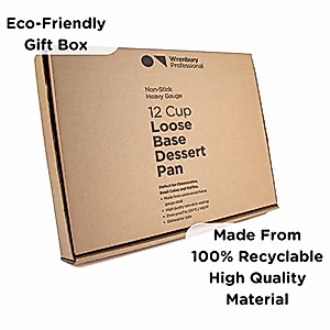 Wrenbury Pro Mini Cheesecake Pans Removable Bottom 12 Hole - Heavy Gauge Carbon Steel Muffin Cupcake Pan Loose Bottom Springform for Baking - 3 Inch Individual Cheesecakes Tin - PFOA Free