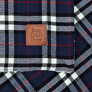 Chanasya "Best Dad Sherpa Plaid Throw Blanket - Soft Cozy Warm Plush Fluffy Fleece Flannel Throw Blankets - Gifts for Fathers Dads Grandfathers - Fall Autumn Winter Holiday Camping Blanket - Navy/Red