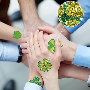 100 PCS Shamrock Tattoo Stickers St. Patrick's Day Accessories Temporary Tattoos Clover Tattoos Irish Tattoos for St Patricks Day Decorations Party Favors