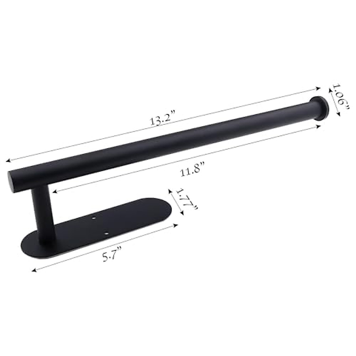 Remarkable Home Paper Towel Holder - Self-Adhesive Or Screw Mounted for Under Cabinet Or Wall, Great for Kitchen, RV, Bathroom and Garage (Black)