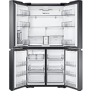 SAMSUNG RF23A9071SG 36 Inch Smart Freestanding Counter Depth 4 Door French Door Refrigerator in Black Stainless Steel