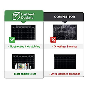 Magnetic Chore Chart Chalkboard & Reusable Dry Erase Calendar Set – Organizational Reward Planner - Family Planning Board - Kids Responsibility Reward Cleaning Chart – 11” x 17” (Lushleaf Designs)