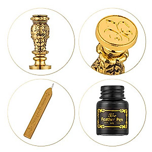 Hethrone Feather Pen and Ink Set - Quill Pens Calligraphy Pen Set Fountain Dip Pen