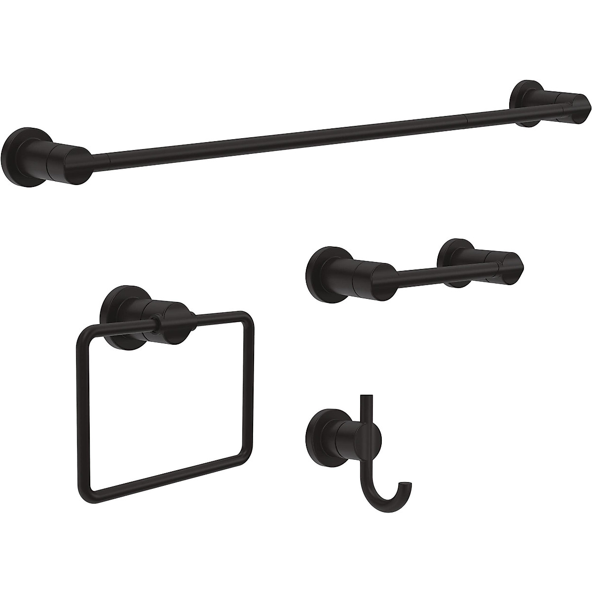 Delta Nicoli (1-Pack) Towel Hooks Matte Black Double Bathroom Hooks Wall Mounted for Robes & Towels Hand Towel Hook Holder Kitchen, Bathroom Accessories NIC35-MB