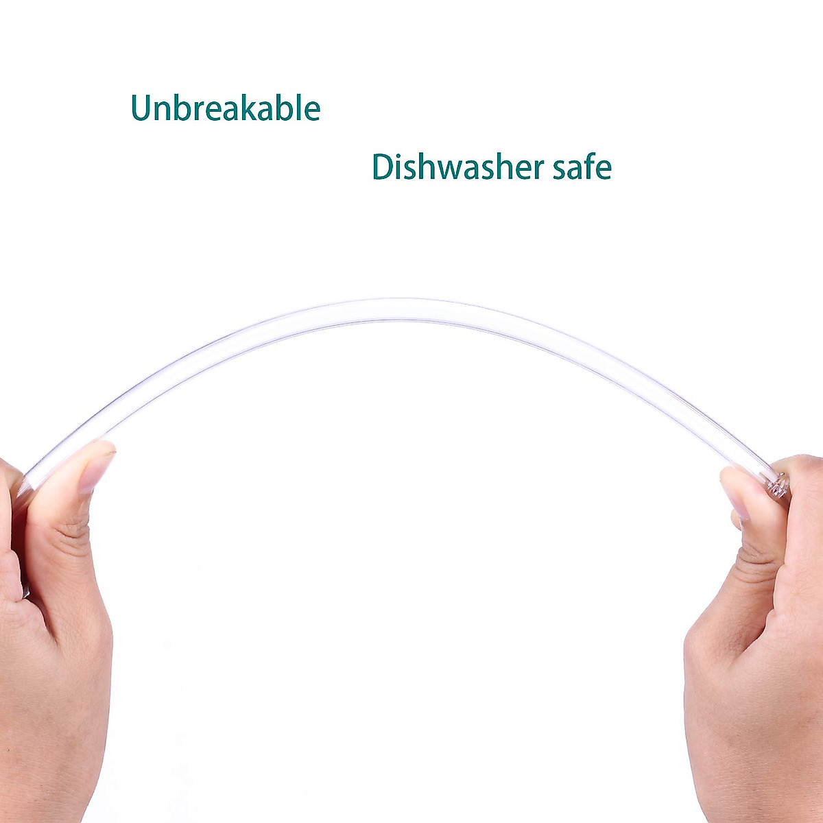 Dakoufish 13 Inch Reusable Clear Tritan Straws Extra Long for 32 OZ-100 OZ Tall Water Bottle Mug Tumblers Rambler Mason Jar 12packs with One Brush (13inch,Clear)