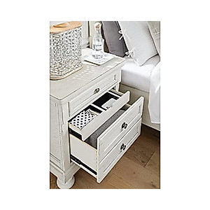 Signature Design by Ashley Robbinsdale 2 Drawer Night Stand, 29"W x 18"D x 30"H, White