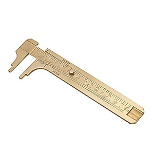 Handy Sliding Gauge Double Scales Vernier Caliper Ruler Measuring Tool mm/inch Brass Pocket Ruler 100mm