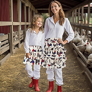 Hossmily Egg Apron, Egg Collecting Apron for Chicken Duck Goose Eggs, Chicken Egg Apron for Housewife Farmhouse Kitchen Restaurant Parent-Child Activities, Adult 12 Pockets