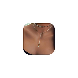 Jovono Boho Choker Necklaces Silver Bar Pendant Necklace Layered Sequin Necklace Chain for Women(Set B)