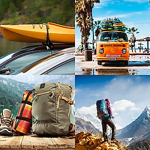 RIO Direct 2PCS Tie Down Straps, Heavy Duty Lashing Straps Adjustable Cam Buckle Tie-Down Straps for Motorcycle, Cargo, Trucks,Trailer,Luggage- 9.8' x 1" Black