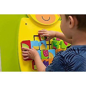 SPARK & WOW Giraffe Activity Wall Panel - 18m+ - Toddler Activity Center - Wall-Mounted Toy - Busy Board Decor for Bedrooms, Daycares and Play Areas