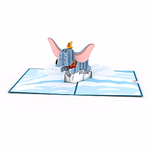 Lovepop Disney Dumbo 3D Birthday Pop Up Card, Teal, 5" W x 7" H, Blank Envelope Included