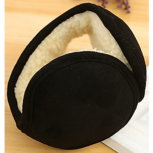 Caistre Winter Warm Outdoor Earmuffs, Foldable Ear Warmers Knit Furry Fleece Ear Muffs for Women Men