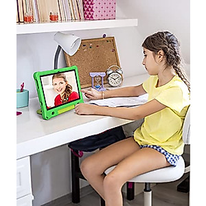 BAKEN 10" Kids Tablet, WiFi Tablet for Kids, Android 12.0 Toddler Tablet with Dual Camera 3GB 64GB 1280x800 HD IPS Touchscreen 6000mAh Kidoz Pre-Installed Parental Control Kid-Proof Case (Green)