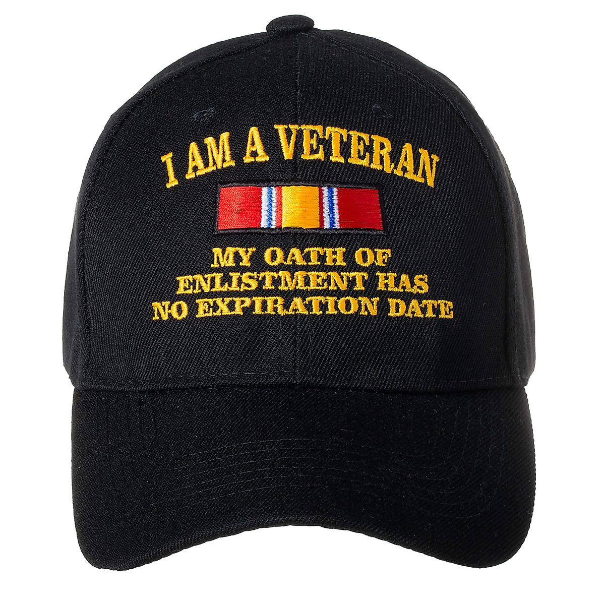 I Am A Veteran My Oath of Enlistment Has No Expiration Date Embroidered Black Baseball Cap