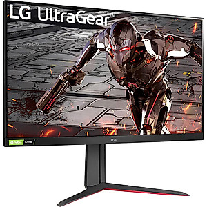 LG 32GN550-B 32 Inch Ultragear FHD 165Hz HDR10 Gaming Monitor with G-SYNC Bundle with Deco Gear Mechanical Keyboard Cherry MX Red w/Ergonomic Palm Rest, Anti-Ghost, Custom RGB