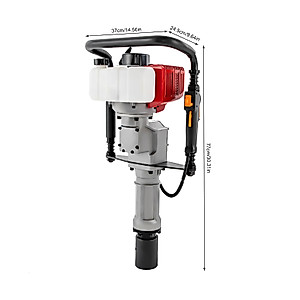 52CC Gas Powered T-Post Driver with Air-Cooled Cooling System 1900W Portable Petrol Piledriver Single Cylinder Gasoline Petrol Garden Fencing Tool Machine for Professional, Daily Household
