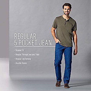 Rustler Men's Classic Regular Fit, Stonewash, 34W x 30L