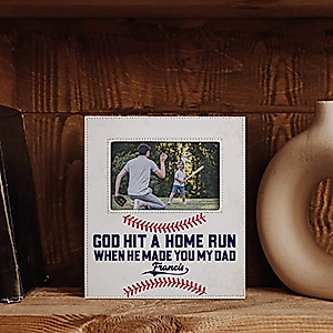 Personalized Dad Picture Frame | 6 Unique Designs incl. Baseball w/ 2 Size Options 4x6, 5x7 | Custom Fathers Day Photo Frame - Dad Gifts from Daughter, Son - Birthday Gifts for Dad