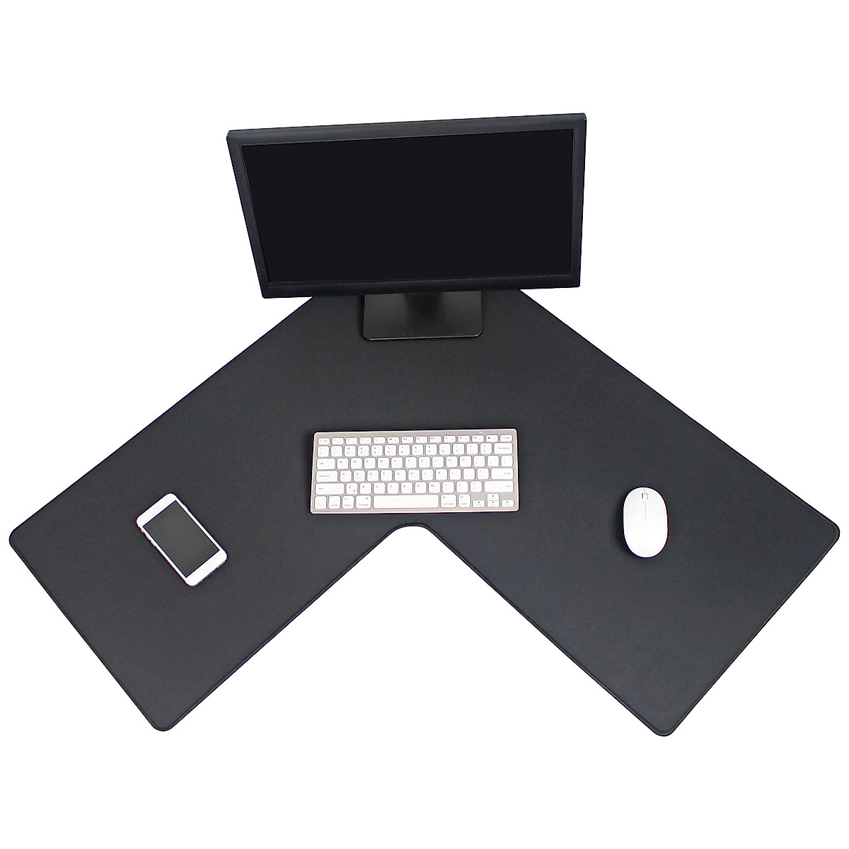 LPadds L Shaped Mouse Pad - Large, 3mm thickness, Stitched Edges, Water Resistant - Corner Mouse Mat for L Shaped Desk, Corner Desk and Gaming Setup