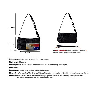 wearigoo Clutch Purses Shoulder Bag for Women Small Cute Classic Evening Hand Bag Tote Shoulder Crossbody Bags with Long Strap and Top Zipper Closure Black