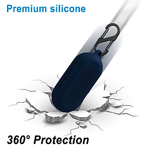 Geiomoo Silicone Carrying Case Compatible with Sony WF-C500, Portable Scratch Shock Resistant Cover with Carabiner (Navy Blue)