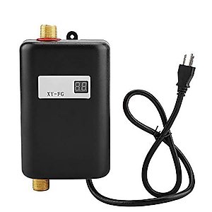US Plug Hot Water Heater,110V 3000W Mini Electric Tankless Instant Hot Water Heater Bathroom Kitchen Washing US Plug Black
