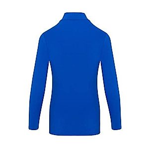 Natural Uniforms Women's Long Sleeve Mock Turtle-Neck T-Shirt Under Scrub (True Royal Blue, X-Large)