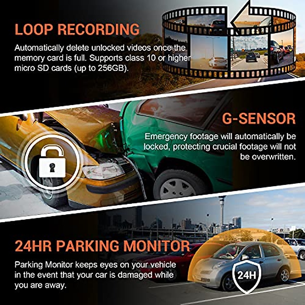 Rexing V1P 4K Car Dash Cam 2.4" LCD 2160p Front + 1080p Rear Wi-Fi 170° Wide Angle Dual Channel with Rear Cam, G-Sensor, WDR, Loop Recording Mobile App Supercapacitor