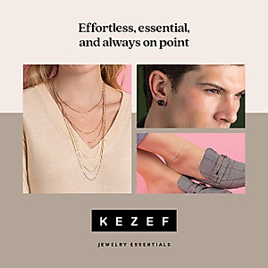 KEZEF Pearl Stud Earrings for Women 14K Real Gold Freshwater Cultured Pearl Earrings - 6.5-7mm Pearls