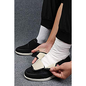 ZUMEIJIA Men's Diabetic Elderly Shoes Large Size Plus Fertilizer Widening Shoes Adjustable Foot Swelling Shoes Non-Slip Double Insole Air Cushion Bottom Walking Shoes Black 11