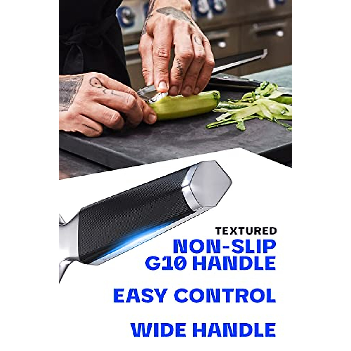 Dalstrong Razor VX - Y Peeler - High Carbon Stainless Steel - Non Slip G10 Handle - Fine, Serrated & Julienne Blades Set - Premium Vegetable, Fruit, Potato Peeler for Kitchen