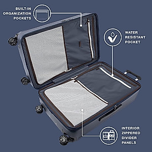 Travelpro Platinum Elite Hardside Expandable Spinner Wheel Luggage TSA Lock Hard Shell Polycarbonate Suitcase, Dark Sky Blue, Checked Large 28-Inch