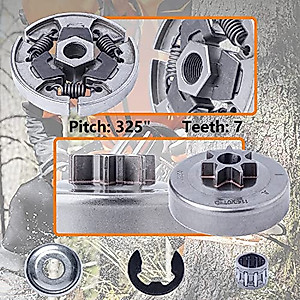 Mtanlo .325 Spur Sprocket Cover Clutch Drum Kit For Stihl MS261 MS261C MS271 MS271C MS291 MS291C Chainsaw Replace # 1121 160 2051, 1141 640 2001